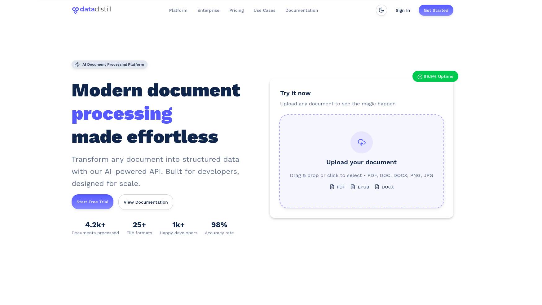 Datadistill - AI-Powered Document Processing
